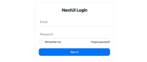 NextUI Login Form Example - FrontendShape