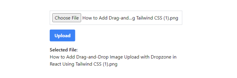 React with Tailwind CSS File Upload Example - FrontendShape